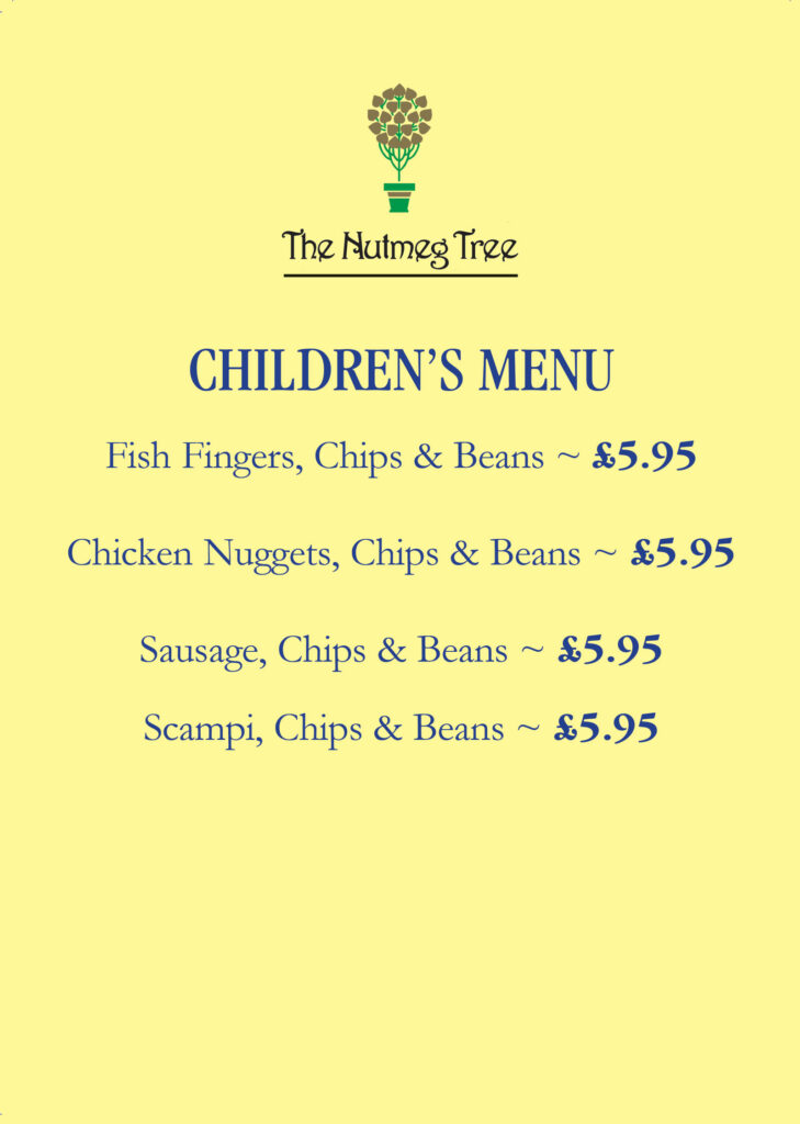 Menu - The Nutmeg Tree