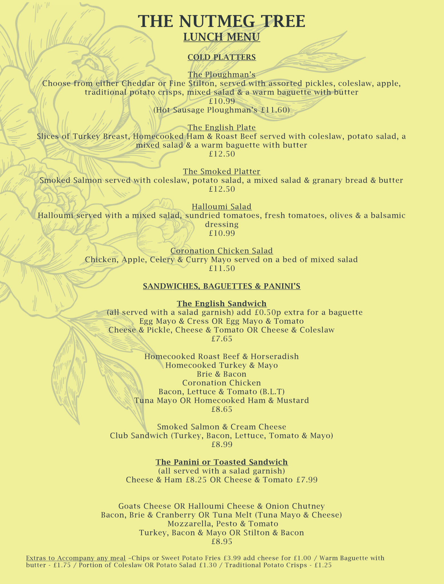 Menu - The Nutmeg Tree