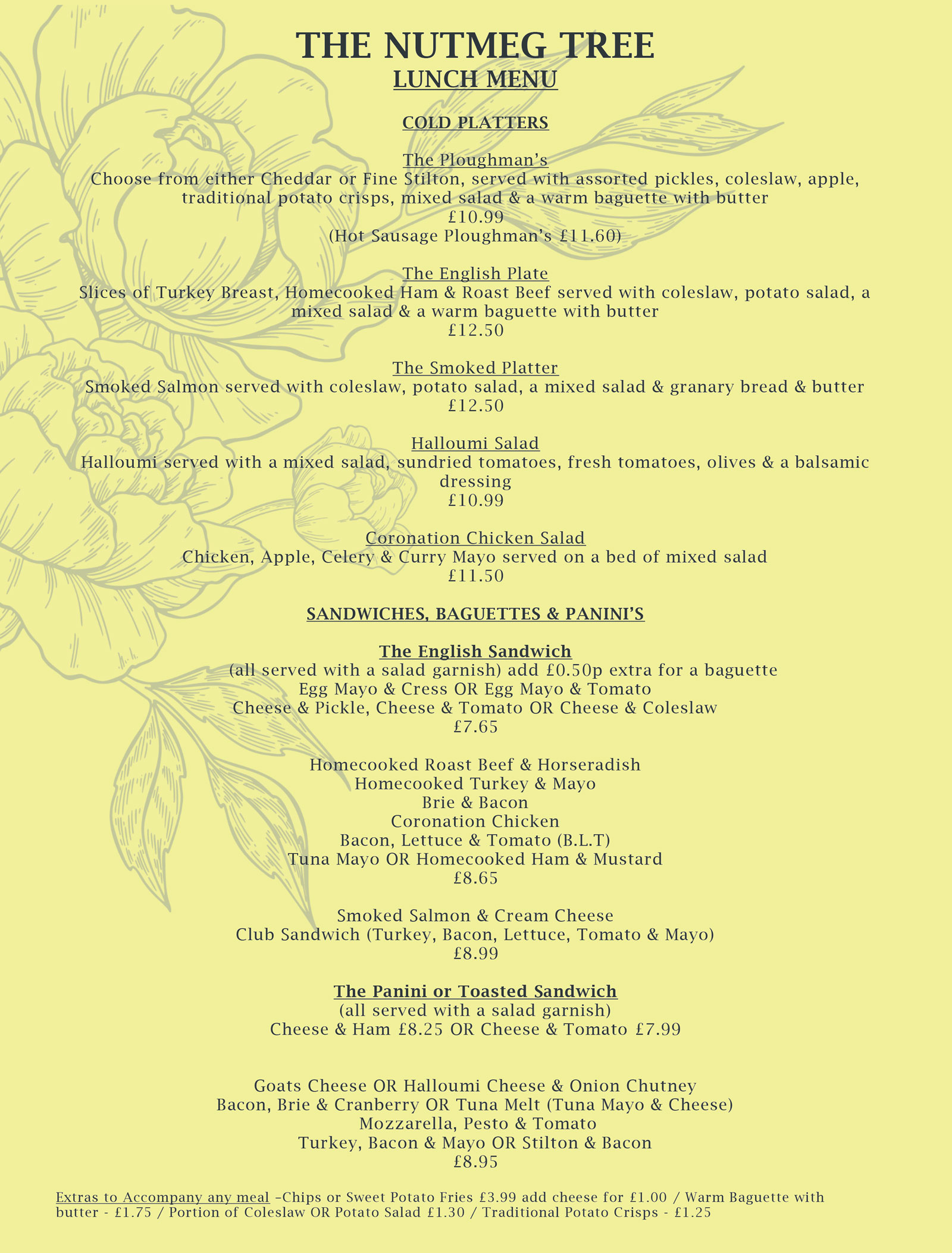 Menu - The Nutmeg Tree