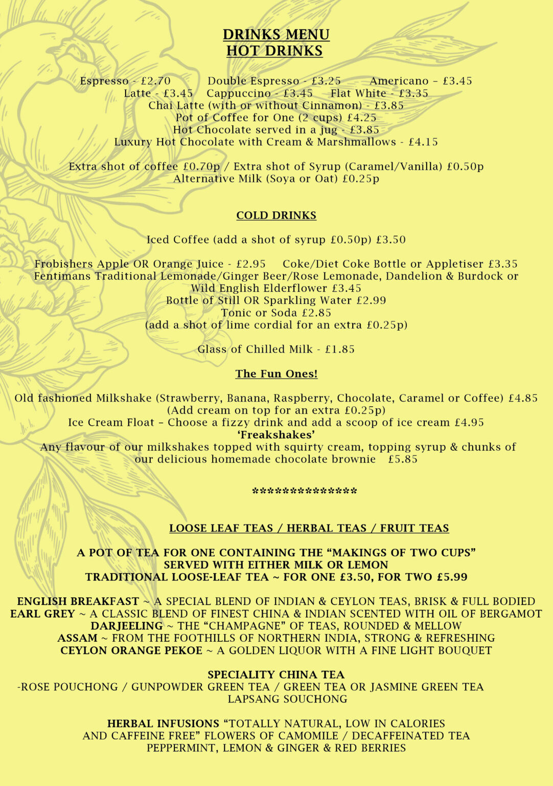 Menu - The Nutmeg Tree