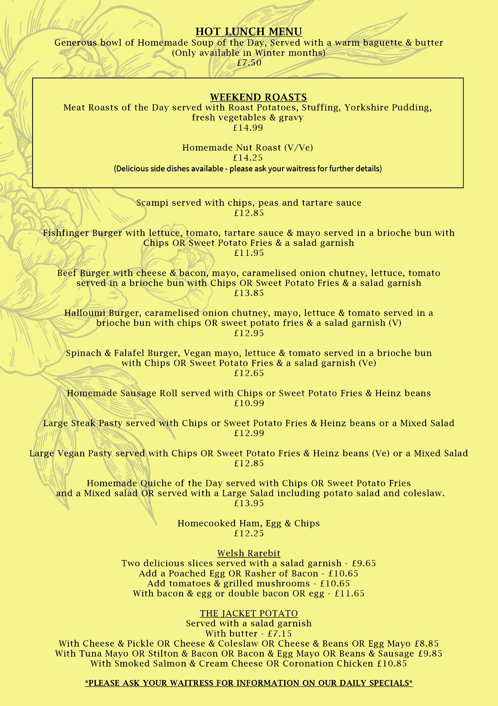 Menu - The Nutmeg Tree