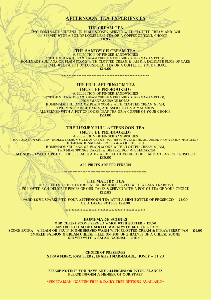 Menu - The Nutmeg Tree